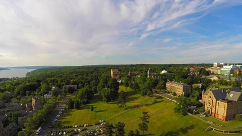 Cornell University Libe Slope, aerial vi... | Stock Video | Pond5