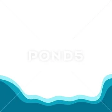 Corner frame water design elements isolate. Waves frame vector: Graphic ...