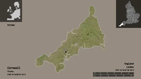 Cornwall location. England. Satellite ma... | Stock Video | Pond5