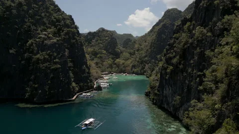 CORON ISLAND DRONE AERIAL KAYANGAN LAKE ... | Stock Video | Pond5