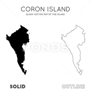 Coron Island map. Borders of Coron Island for your infographic. Vector ...
