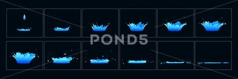 Corona water splash sprite sheet dynamic splashing: Graphic #276063085