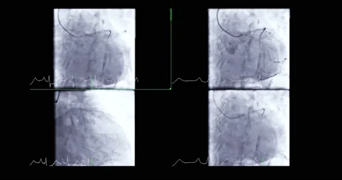Coronary angiogram in cardiac catheteriz... | Stock Video | Pond5