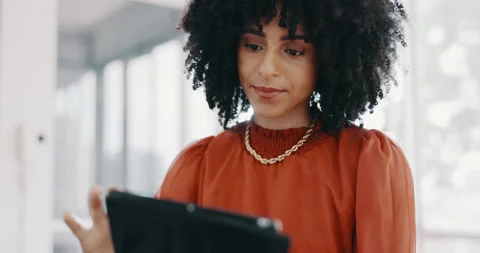 Corporate black woman, office and tablet... | Stock Video | Pond5