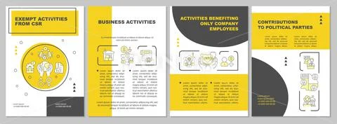 Corporate social responsibility activities yellow brochure template ...
