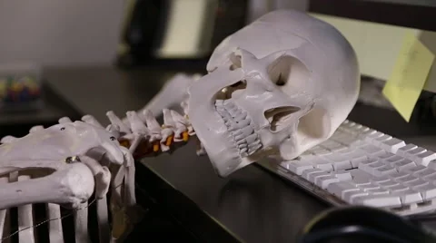 Corpse Died in the Office - Skeleton tra... | Stock Video | Pond5