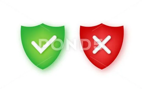 Correct, incorrect sign. Right and wrong mark icon. Check ok, YES, no ...