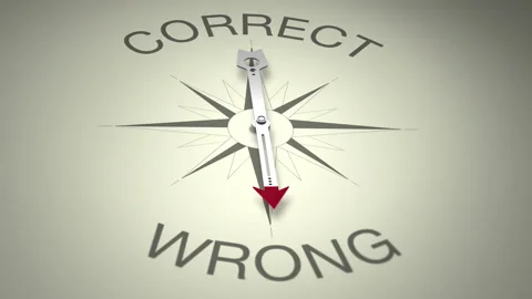 Correct Versus Wrong Arrow 3D Animation | Stock Video | Pond5
