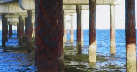 Corrosion On Steel Columns Holding Up Fi... | Stock Video | Pond5