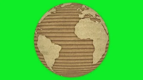 Corrugated Cardboard Earth Green Screen | Stock Video | Pond5