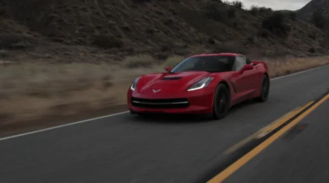 Corvette C7 Stingray front view driving ... | Stock Video | Pond5
