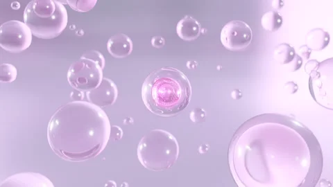 Cosmetics 3D animation of many atoms flo... | Stock Video | Pond5