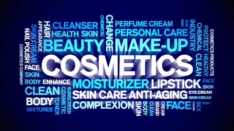 Cosmetics animated word cloud,tag animat... | Stock Video | Pond5