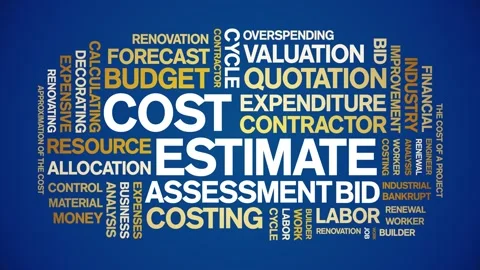 Cost Estimate animated word cloud,animat... | Stock Video | Pond5