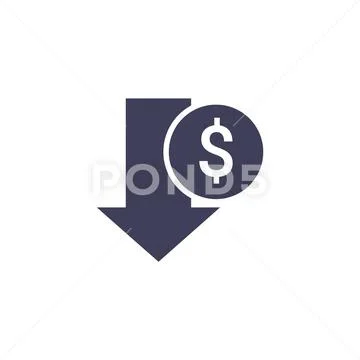 Cost Reduction Icon Price Adjustment Cost Reduction Monotone Icon In