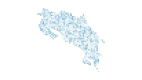 Costa Rica dotted digital map. Map of Co... | Stock Video | Pond5