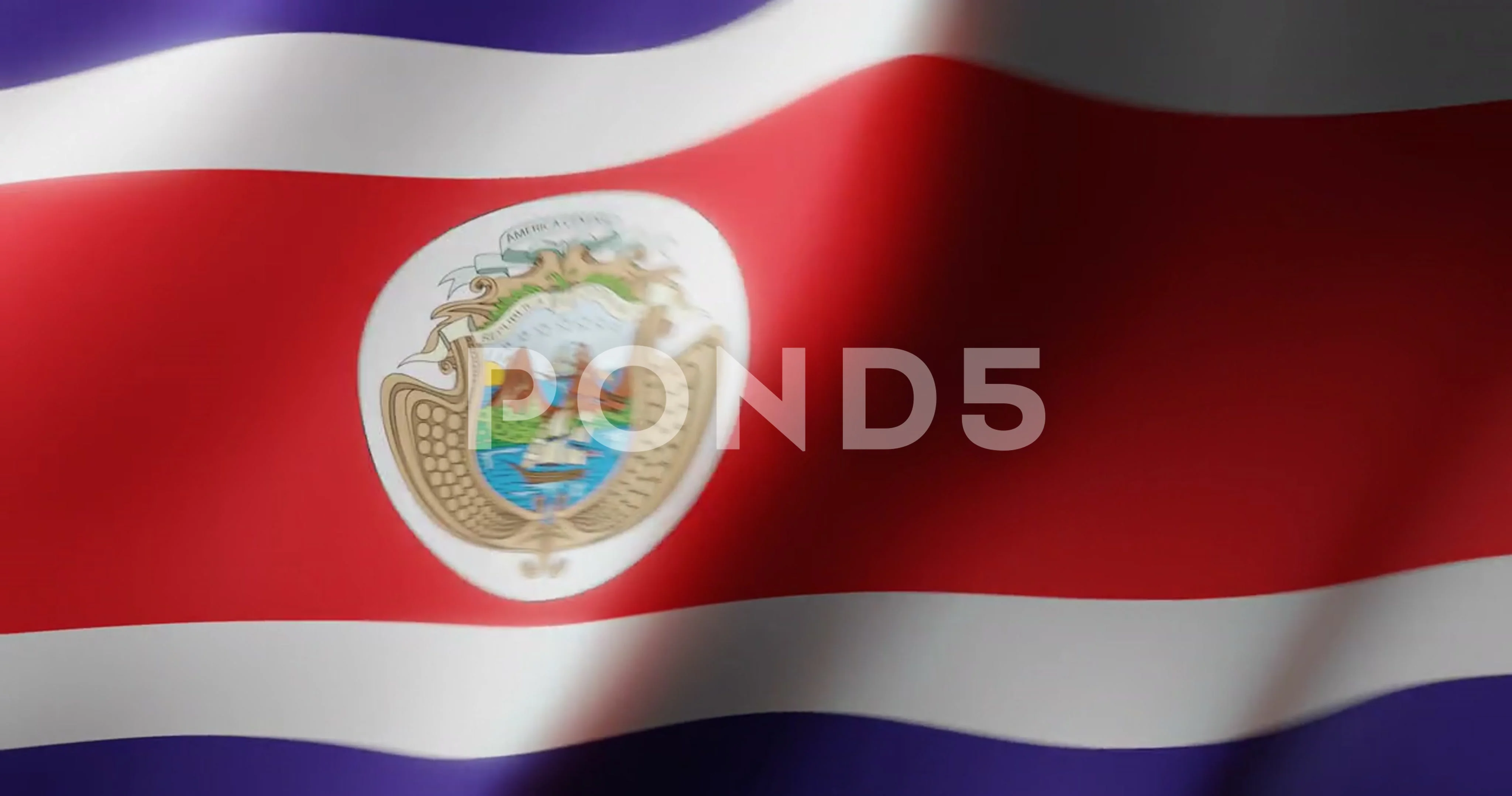 Costa Rican Flag Waving