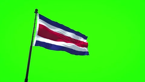 Costa Rica Flag Green Screen with 4K Res... | Stock Video | Pond5
