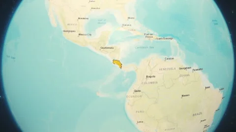 Costa Rica Map On Earth Globe - Flat Sty... | Stock Video | Pond5