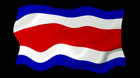costa rica waving flag animated black ba... | Stock Video | Pond5