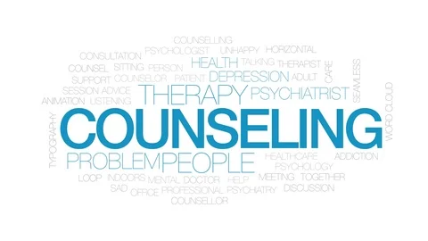 Counseling animated word cloud. Kinetic ... | Stock Video | Pond5