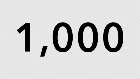 Count up animation from 0 to 1,000 on tr... | Stock Video | Pond5