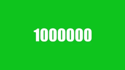 Count numbers from 0 to 1000000. Green s... | Stock Video | Pond5