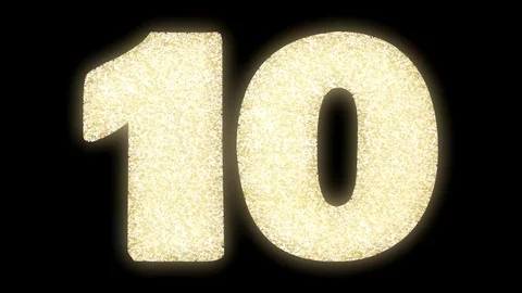 COUNTDOWN 10 to 0 - Gold Glitter on Blac... | Stock Video | Pond5