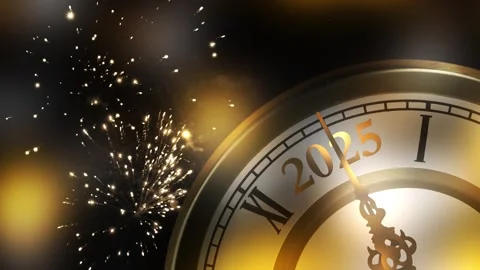 countdown clock 2025 with fireworks on b... | Stock Video | Pond5