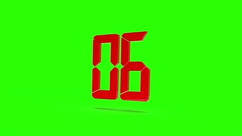 Countdown clock from 9 to 0. Red digital... | Stock Video | Pond5