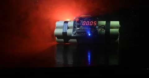 Countdown Explosive Tnt Bomb With Digita... | Stock Video | Pond5