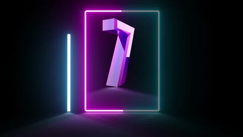 CountDown Number 3D animation neon led b... | Stock Video | Pond5