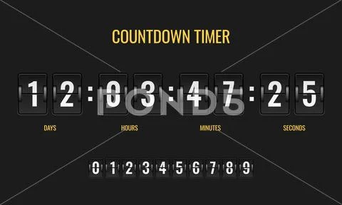 Countdown timer. Meter scoreboard digital watch mechanics counter ...