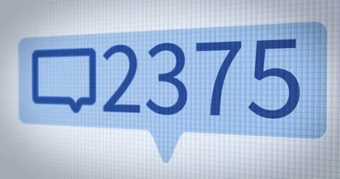 Counter of comments on a blue background... | Stock Video | Pond5