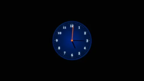 Counting down analog clock isolated blac... | Stock Video | Pond5
