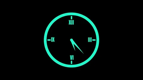 Counting down circular analog clock isol... | Stock Video | Pond5