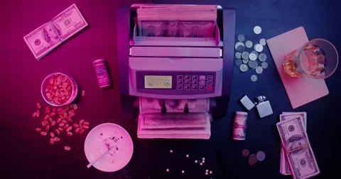 The counting machine counts banknotes | Stock Video | Pond5