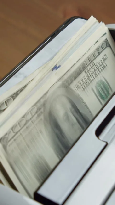 Counting Machine Sorting 100 Dollar Bill... | Stock Video | Pond5