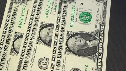 Counting One Dollars Banknotes On Table | Stock Video | Pond5