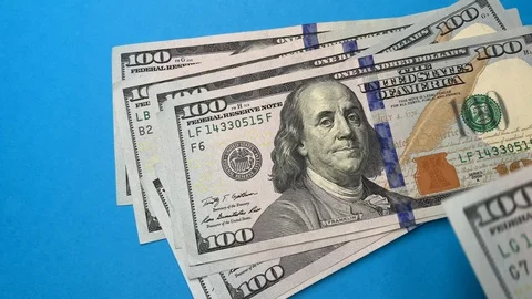 Counting stack of money, 100 dollar bill | Stock Video | Pond5