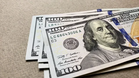 Counting stack of money, 100 dollar bill | Stock Video | Pond5