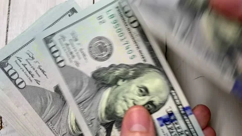 Counting stack of money, 100 dollar bill | Stock Video | Pond5