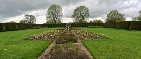 Country home formal garden with pathway ... | Stock Video | Pond5