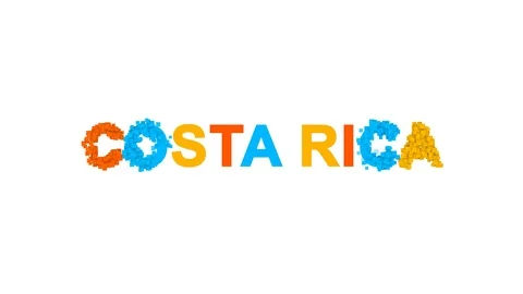 country name COSTA RICA from letters of ... | Stock Video | Pond5