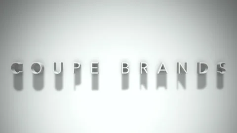 coupe brands 3D title animation white te... | Stock Video | Pond5