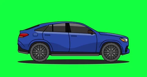 Coupe Car Animation , Coupe Car Green Sc... | Stock Video | Pond5