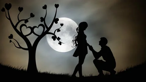 Couple in Love Silhouette, Time Lapse by... | Stock Video | Pond5
