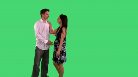 couple playing over green screen | Stock Video | Pond5