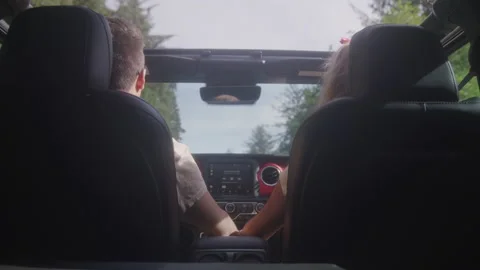 Couple Ride In Jeep Together Holding Han... | Stock Video | Pond5