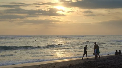 A couple is standing and watching sunset... | Stock Video | Pond5